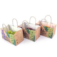 China Square Bottom Fruit Paper Bags Disposable For Grape Apple Packaging for sale