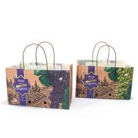 China Compostable Small Kraft Paper Bags with Twist Handles for Restaurant Grocery 8x4x10 Inch for sale
