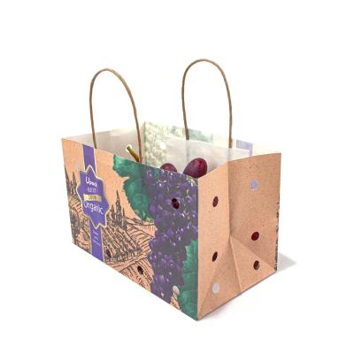 China Printing LOGO Fruit Paper Bags With Eco Friendly Water Based Soy Ink for sale