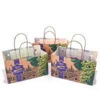 China Custom Kraft Paper Bags with Handles 100 Recyclable for Fruit Retail Shopping for sale