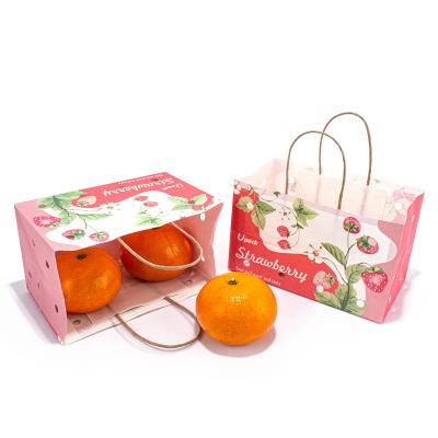 China Recycled Kraft Fruit Paper Bags with Twist Handles 10kg Capacity Custom CMYK Print for sale