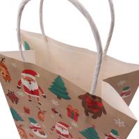 China Brown Kraft Paper T Shirt Bags Flexo Printing Takeaway 130g with Handle for sale