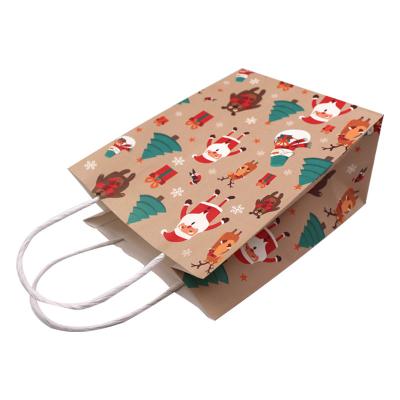 China Brown Kraft Paper Bags with Paper Twist Rope Handles 100gsm Food Grade Eco Friendly for sale
