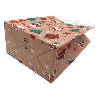 China Brown Kraft Paper Bags with Paper Twist Rope Handles 100gsm Food Grade Eco Friendly for sale