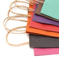 China Custom Recycled Kraft Paper Bags with Handles for Takeaway 25x15x30cm for sale
