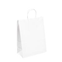 China Custom Logo Handle Paper Bag for Clothes T Shirt Shoes Packaging 100-150gsm for sale
