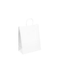 China 100-150gsm Paper T Shirt Bags for Luxury Boutique Gift Packaging with Twist Handles for sale
