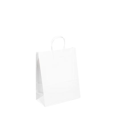 China 100-150gsm Paper T Shirt Bags for Luxury Boutique Gift Packaging with Twist Handles for sale
