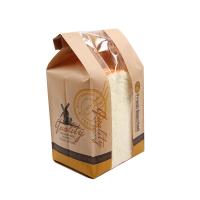China Brown Kraft Food Packaging Paper Bags with Window 8 Color Flexo Printing 1000000pcs per Month for sale