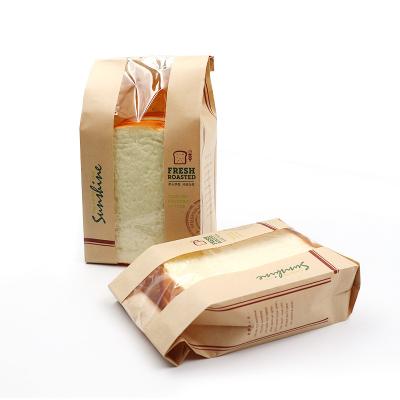 China Custom Kraft Paper Bread Bags with Window FSC SGS FDA Certified Eco Friendly for sale