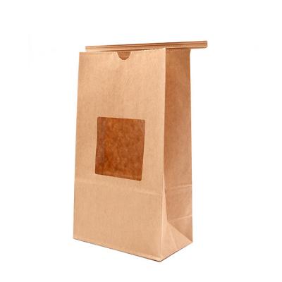 China 8 Color Flexo Printed Kraft Food Bags with Strong Bottom Clear Window 250pcs for sale