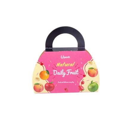 China OEM Custom Printed Apple Fruit Packaging Box Pre Folded Food Grade Kraft Paper 250g for sale