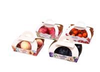 China Compostable Kraft Paper Box with Handle for Fruits Vegetables 60gsm Food Grade for sale