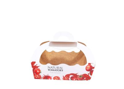 China Grapes Tomatoes Fruit And Vegetable Packaging Boxes With Handle FSC Certified for sale