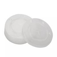 China OEM ODM Cold Drink Lids Disposable Straw Slot Lid for 12-24oz Paper Cups PET Plastic for sale
