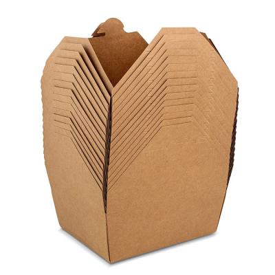 China Kraft Food Container Paper Box for Salad Fruit Lunch 500ml FSC Certified Eco Friendly for sale