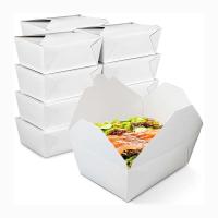 China Rectangle Paper Takeaway Food Containers In Brown/White/Customized for sale