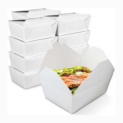 China Rectangle Paper Takeaway Food Containers In Brown/White/Customized for sale