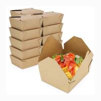 China Microwavable Bento Paper Box , Waterproof Kraft Takeaway Containers for sale