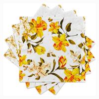 China Recycled Bamboo Paper Napkin Tissue With Blue Floral Pattern for sale