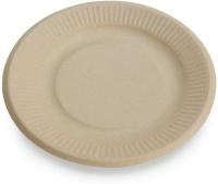 China Round Kraft Disposable Cardboard Food Trays 6 inch BPA Free Recyclable for sale