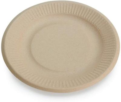 China Round Kraft Disposable Cardboard Food Trays 6 inch BPA Free Recyclable for sale