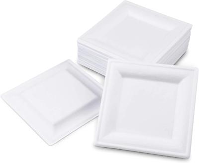China OEM ODM Kraft Paper Plate Eco Friendly Square 7 Inch Disposable for Snacks Food for sale