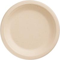 China Plant Fiber Material Kraft Paper Plate Round Shape For Dinnerware for sale