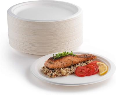China OEM Kraft Paper Plate 250-400gsm Compostable Greaseproof Microwave Safe Disposable Heavy Duty for sale