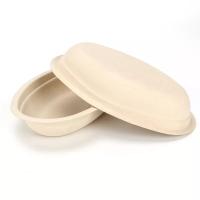 China Compostable Kraft Paper Plates 250gsm Microwave Safe Disposable Oval Salad Plates for sale