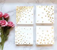 China Gold Foil Custom Printed Paper Napkins Compostable For Wedding Party for sale