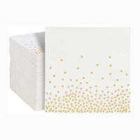 China Foiled Gold Paper Napkin Tissue Biodegradable Recyclable For Party for sale