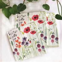 China OEM Folding Floral Paper Dinner Napkins , Disposable Flower Print Tissue Paper for sale