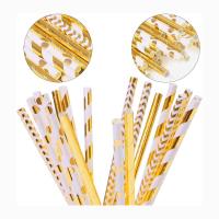 China Food Grade Colorful Paper Straws 200mm Custom CMYK Pantone Printing Eco Friendly for sale