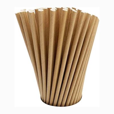 China Disposable Bamboo Paper Drinking Straws 6mm x 197mm Eco Friendly Biodegradable Custom Logo for sale