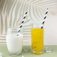 China Black Paper Drinking Straws 6mm 4 Layer Thick For Coffee Juice for sale