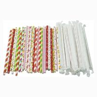 China 198mm×6mm Paper Drinking Straws Rainbow Color For Hot Drinks for sale