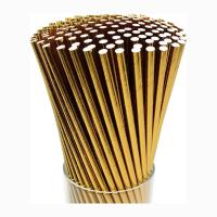 China OEM ODM Rose Gold Striped Paper Straws 6mm x 197mm Recyclable Eco Friendly Disposable for sale