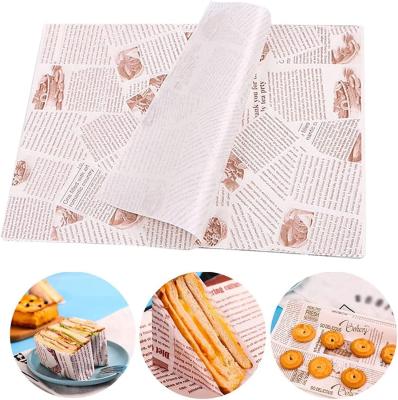 China Wax Coated Food Wrapping Paper Sheets 30x40cm Waterproof Greaseproof for Picnic for sale