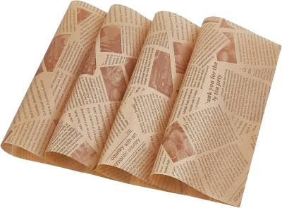 China Custom Logo Food Safe Wax Paper Sheets 30x40cm Greaseproof for Hamburger Wrapping for sale