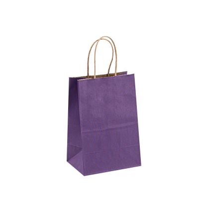 China Custom Recycled Kraft Paper Gift Bags with Twisted Handles 60-70 lbs Base Weight for sale