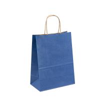 China Custom Logo Recycled Kraft Paper Shopping Bags with Handles 100gsm Foil Stamping for sale