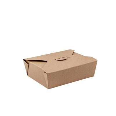 China Disposable Kraft Paper Food Container Box Microwave Safe Oilproof 30000 MOQ for sale