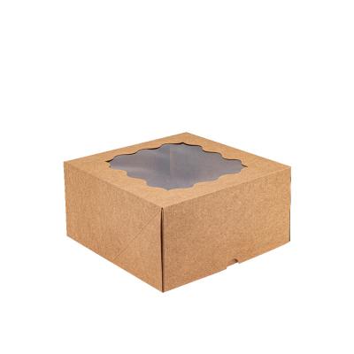 China Cookie Baking Takeaway Paper Box , Sustainable Cake Box With Window Lid for sale