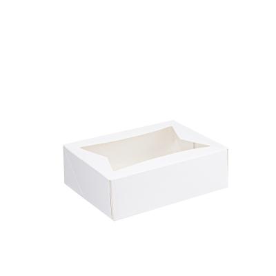 China Recycled White Food Container Paper Box with Window Custom CMYK Printing 300gsm for sale