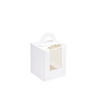 China OEM Eco Friendly Kraft Paper Cake Box With Transparent Window 60gsm Thickness for sale