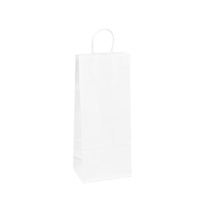 China Custom Kraft Paper Wine Gift Bags 80-120gsm with Handles for Shopping Retail for sale