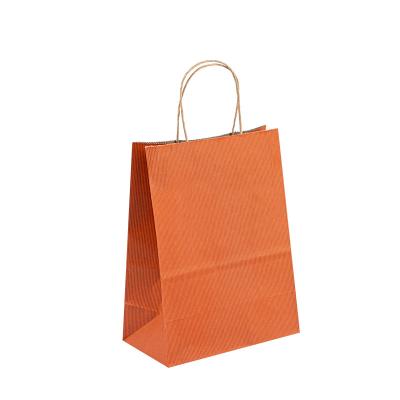China Custom Logo Printed Kraft Paper Takeaway Bags with Handles 30gsm 160gsm for sale