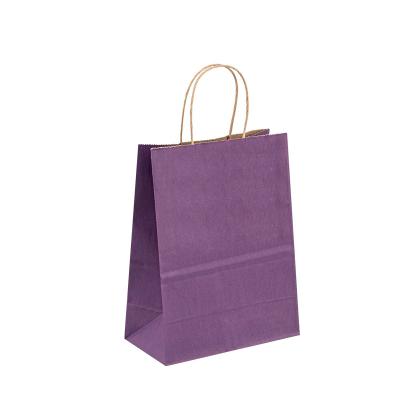 China Recyclable Kraft Paper Bags with Paper Twist Rope Handle 100gsm 150gsm for sale
