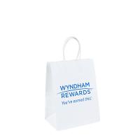 China Brown/White Kraft Paper Packaging Bags Flexo Printing With Twist Rope for sale